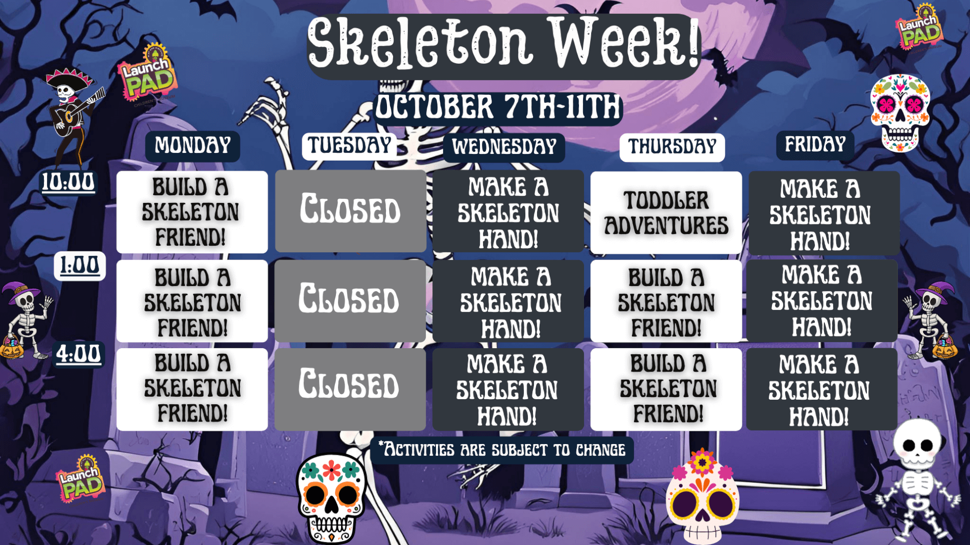 Skeleton Week at LaunchPAD! | ExploreSiouxLand.com
